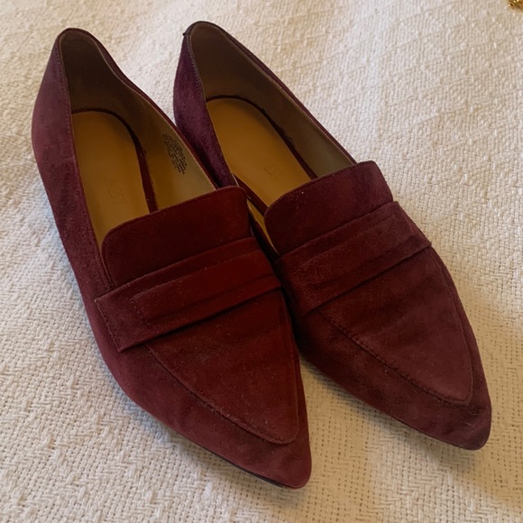 Nine West | Shoes | Nine West Burgundy Red Suede Pointed Toe Loafers ...